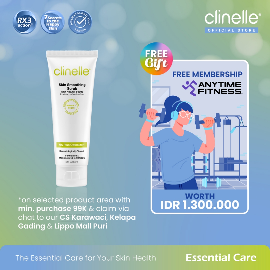 Jual (Big Sale 12.12) CLINELLE Skin Smoothing Scrub 75 ml - Masker Eksfoliasi Wajah Kulit ...