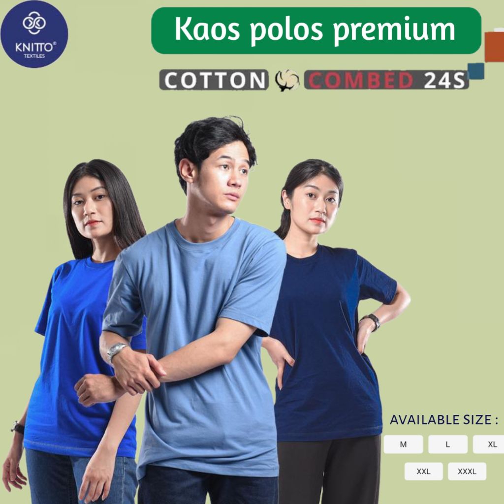 Jual [ 100% COTTON ] Kaos polos pria wanita lengan pendek | catton ...