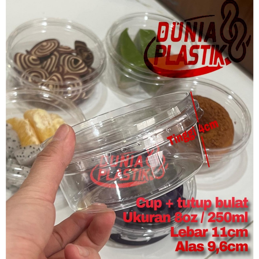 Jual Mika PET Bulat 8oz + Tutup / Mika Box Round PET 8oz + LID PREMIUM ...