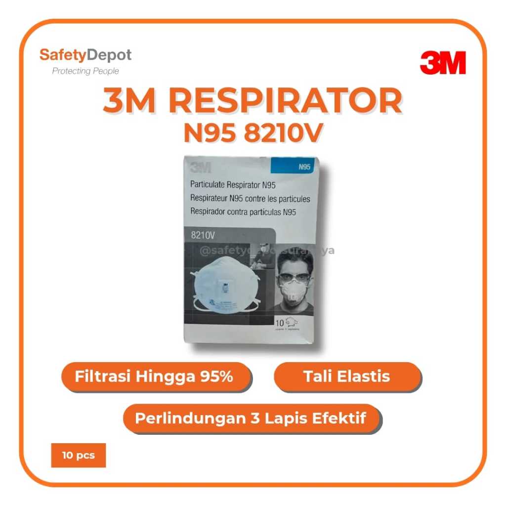 Jual 3M RESPIRATOR N95 8210V – Masker Partikulat dengan Katup ...