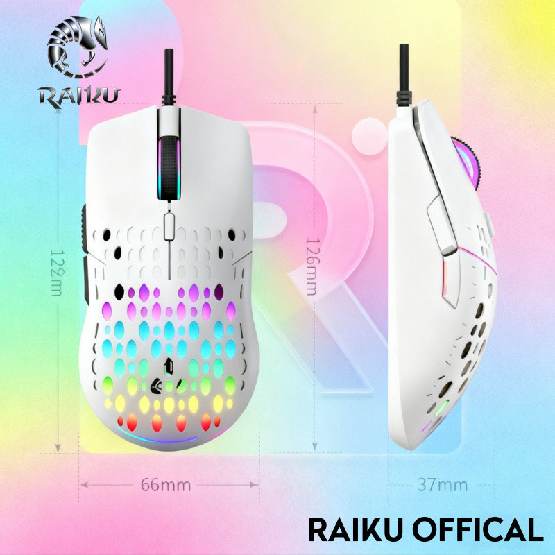 Jual RAIKU Mouse Gaming & Office Ergonomis RGB Desain Nyaman untuk ...