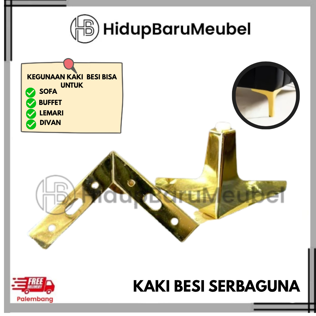 Jual Kaki Sofa Segitiga Emas / Kaki Sofa Premium Gold Ukuran 10/15 Cm ...