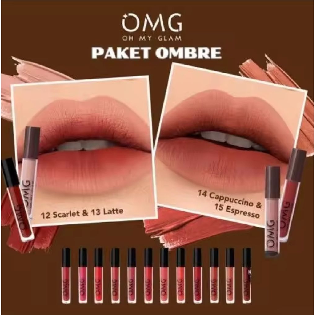 Jual [NEW] OMG OH MY GLAM Mattelast Lip Cream | PAKET OMBRE OH MY GLAM MATTE KISS LIP CREAM 12 ...