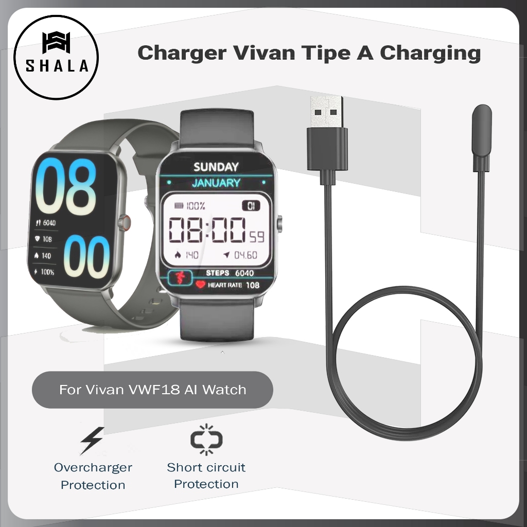 Jual Kabel Charger Vivan VWF18 AI Smartwatch Smartwatch Tipe A Charging ...