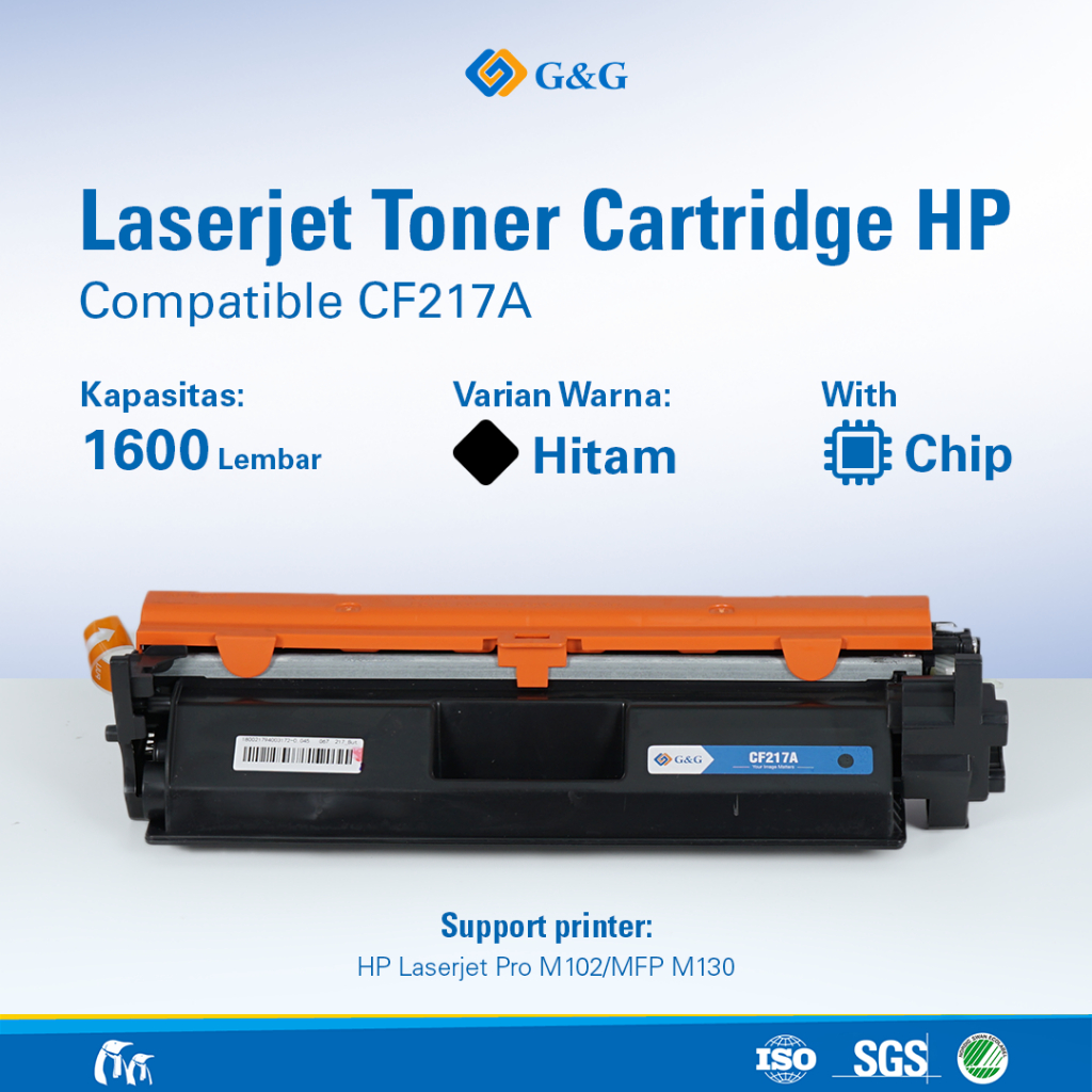 Jual G&G Laserjet Toner Cartridge HP Compatible CF217A with Chip ...