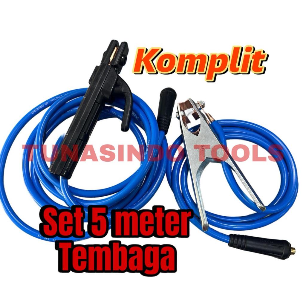 Jual KOMPLIT Kabel las set 5 meter 200a plus masa kabel las tembaga ...