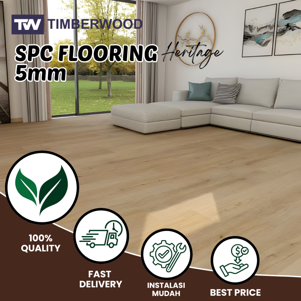 Jual SPC Flooring 5mm Lantai SPC Motif Kayu Timberwood Heritage ...