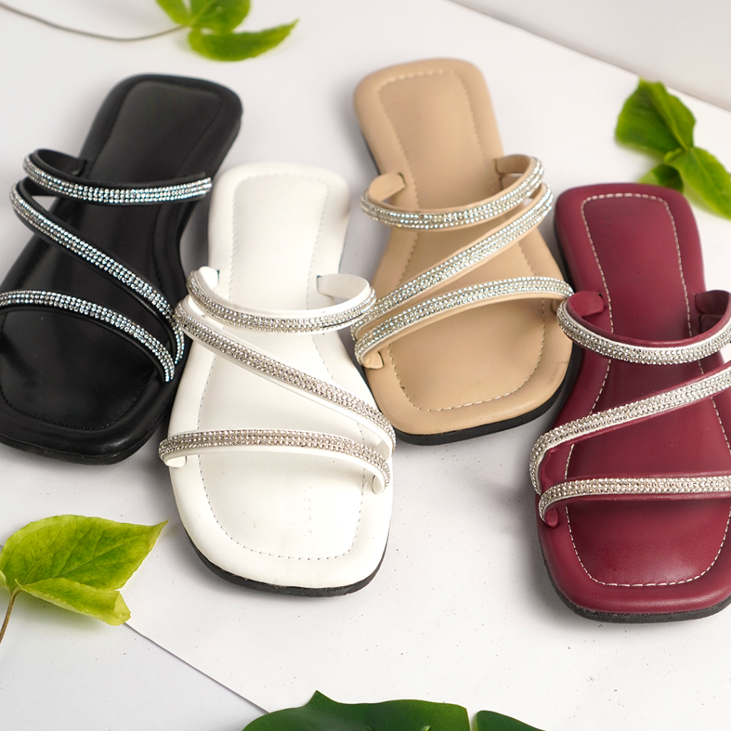Jual Joey Sandal Teplek Wanita Elegan Nyaman 2025 Tali Permata Premium ...