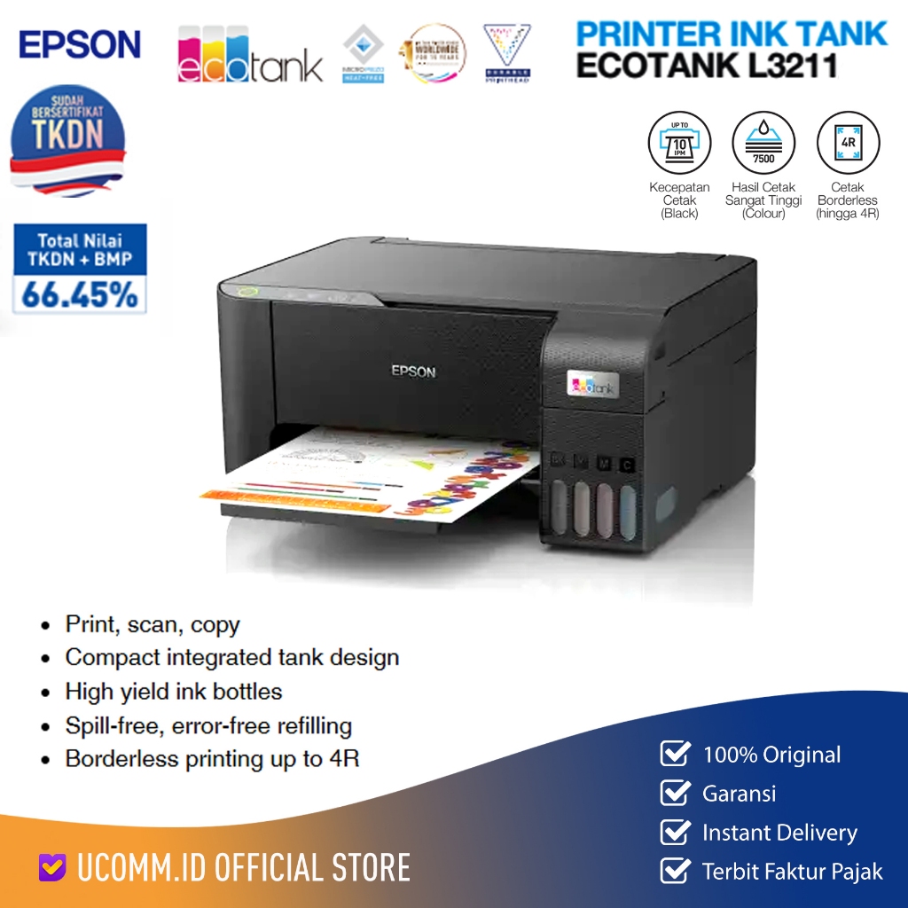 Jual EPSON Printer Epson L3211 3 In 1 Pengganti Epson L3110 Print Scan ...