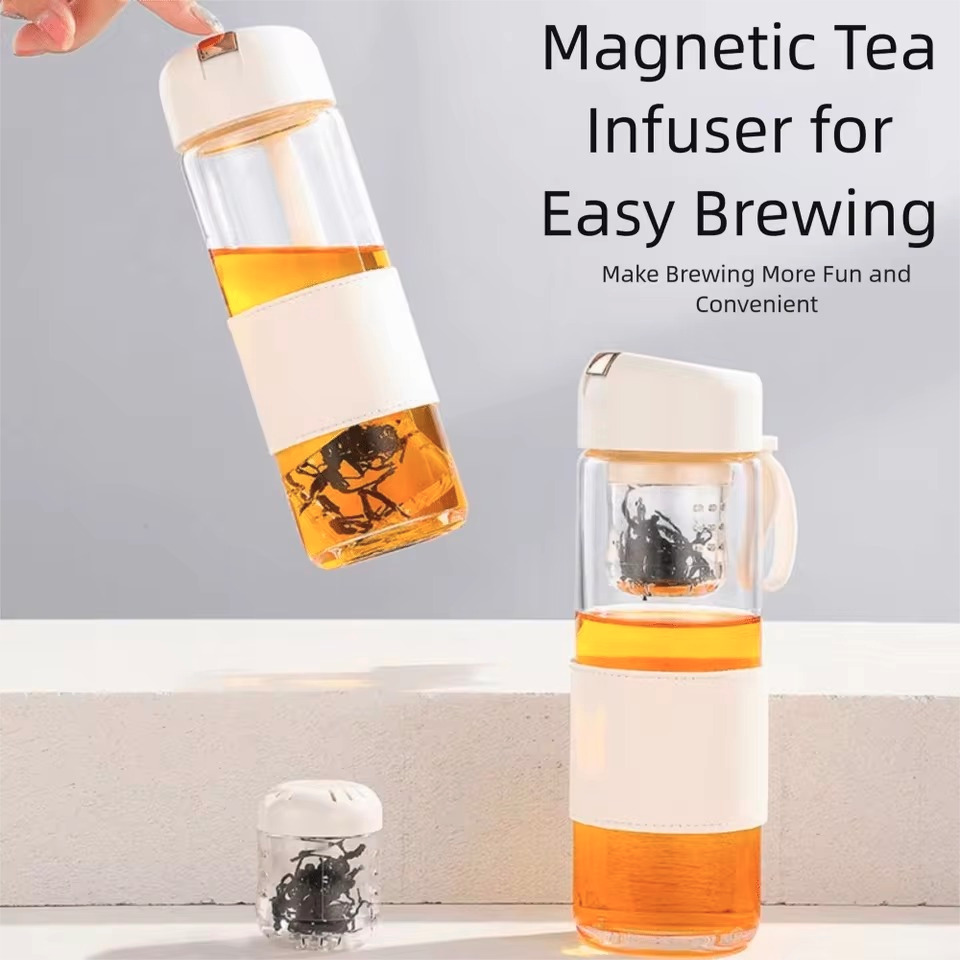 Jual Magnetic Infuser Botol Air Minum Kaca Tea Strainer Bottle Dengan ...