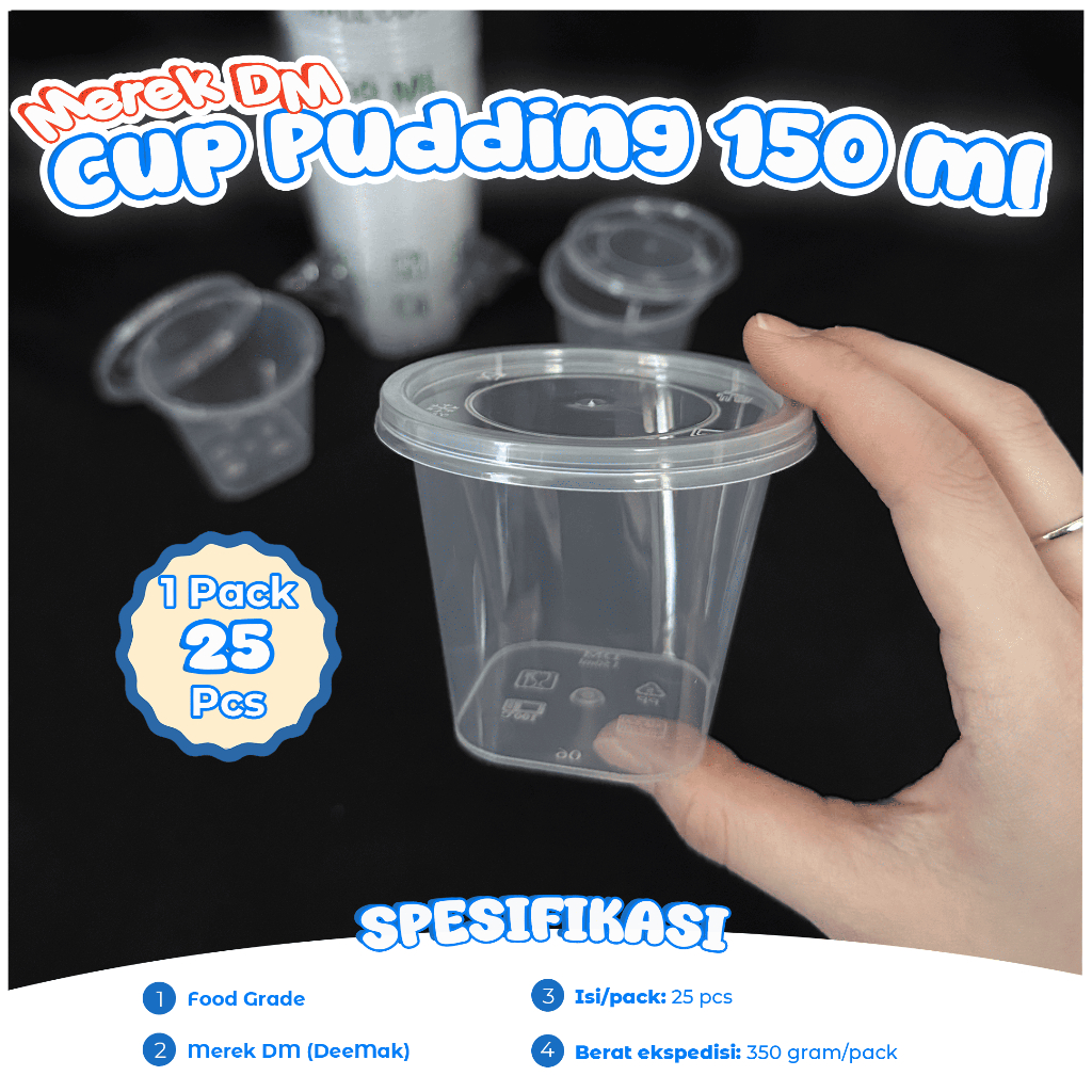 Jual Thinwall Pudding DM 150 ml Isi 25 Pcs / Tempat Selai Croffle ...