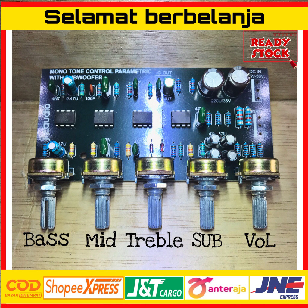 Jual kit tone control parametric mono plus subwoofer 4 IC | Shopee ...