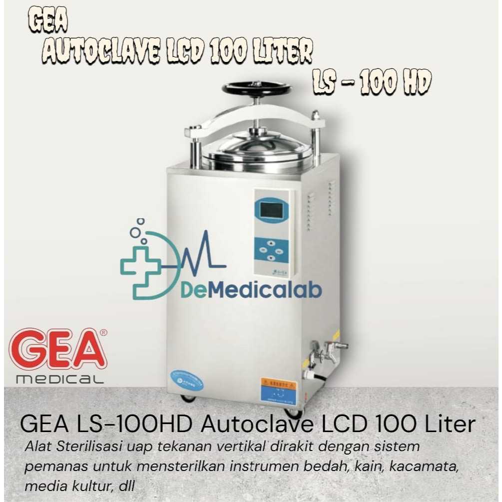 Jual Autoclave LCD 100 Liter LS-100HD GEA/GEA LS 100HD Steam Sterilizer ...