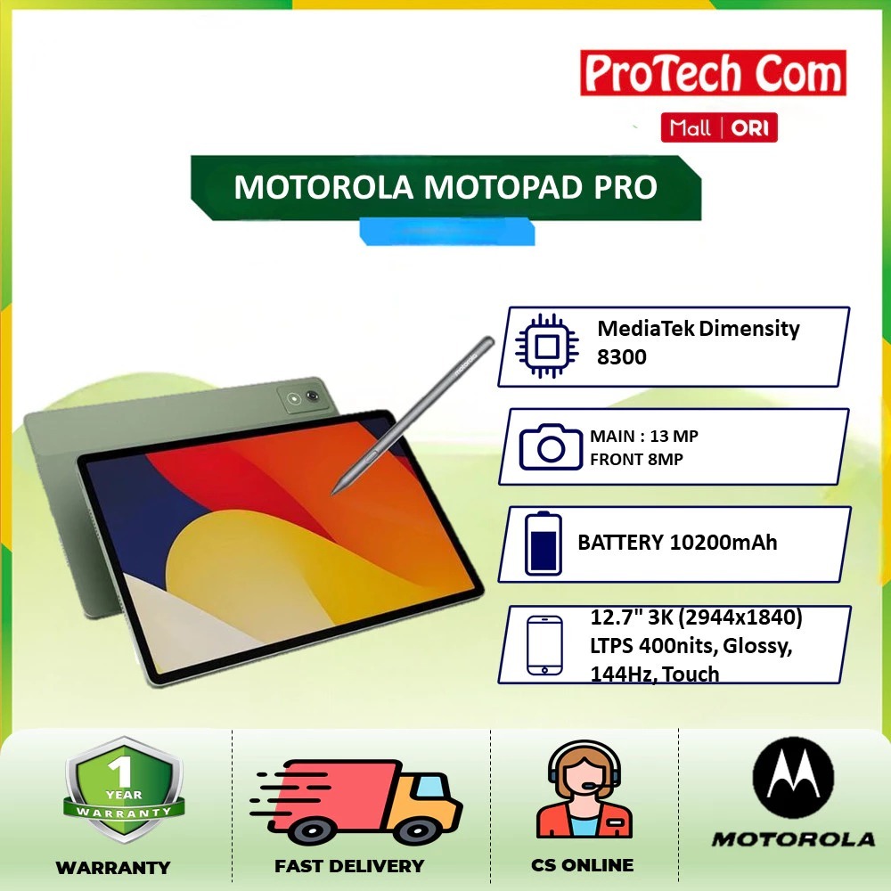 Jual Motorola Motopad Pro 8GB 256GB MTK Dimensity 8300 3K LTPS 144Hz ...