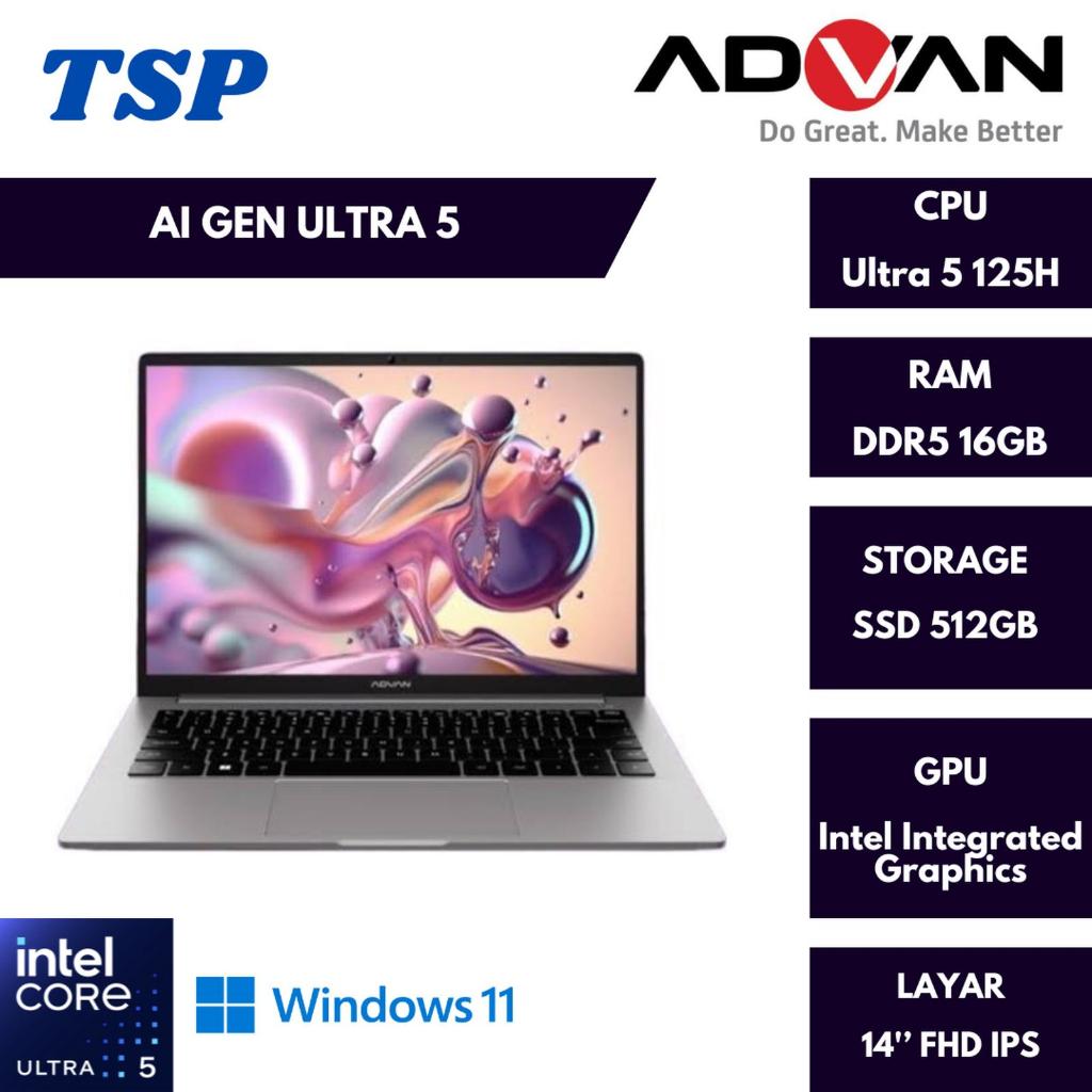Jual ADVAN AI GEN ULTRA 5 ULTRA-125H 16GB 512GB 14" FHD IPS W11 GREY ...