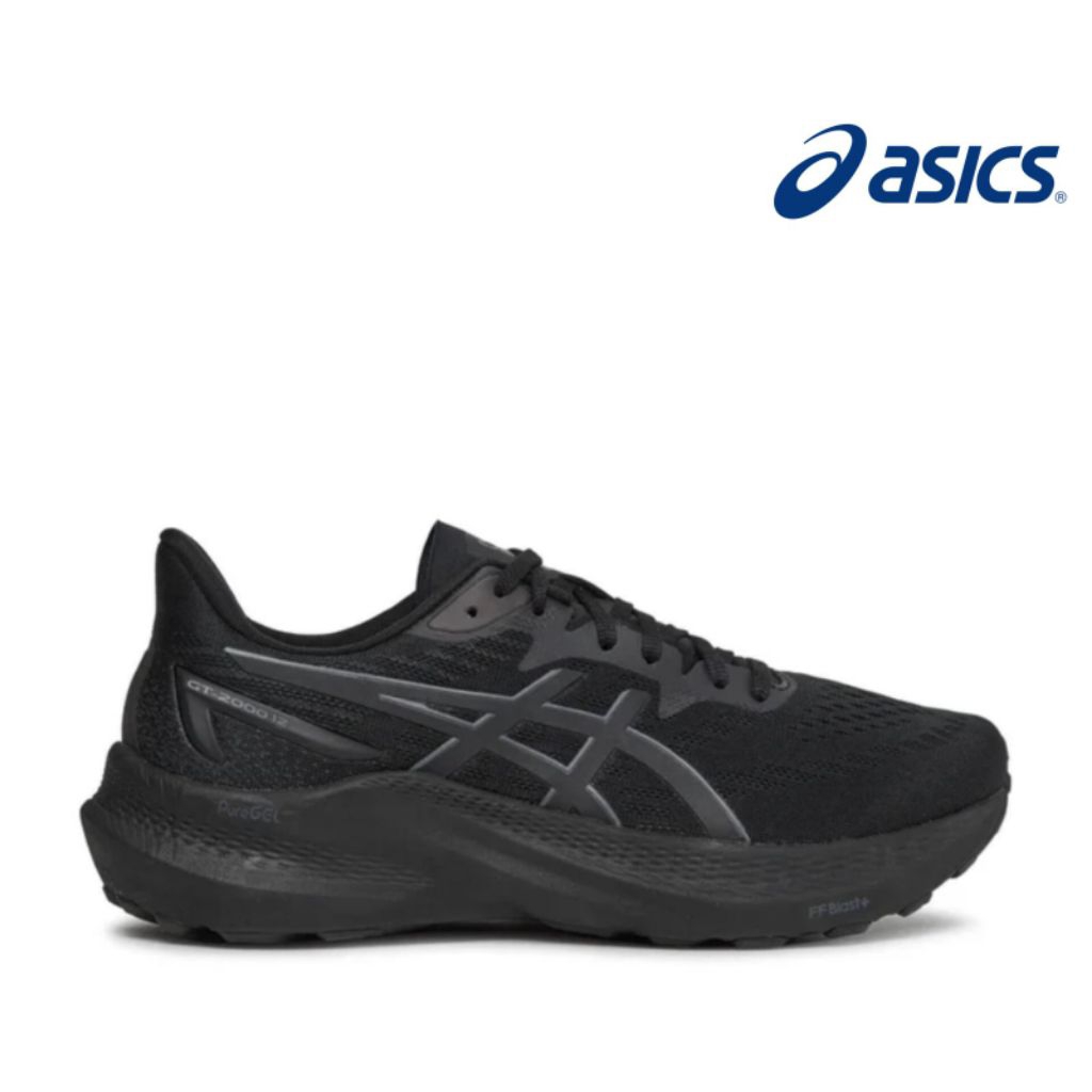 Jual Sepatu Running Asics GT - 2000 12 Triple Black | Shopee Indonesia