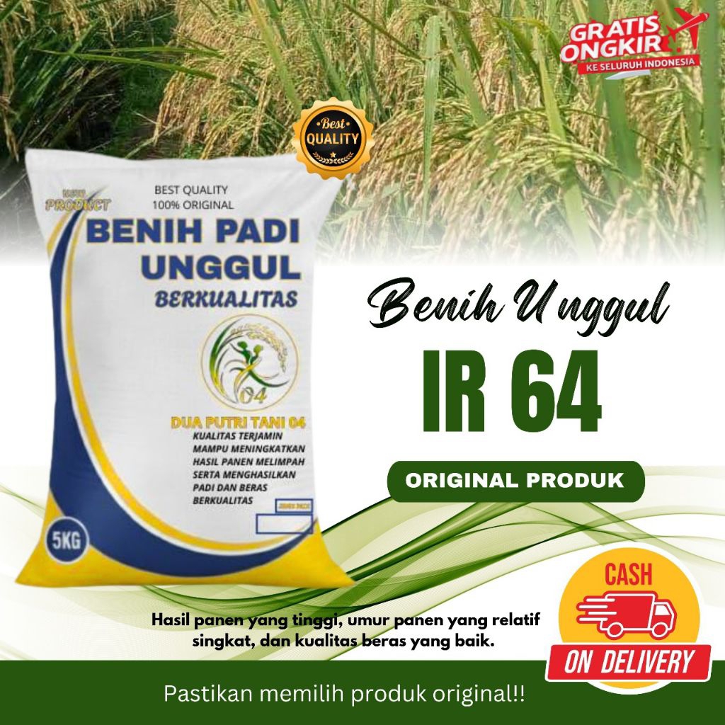 Jual Benih Padi Unggul IR 64 Kemasan 5kg | Shopee Indonesia
