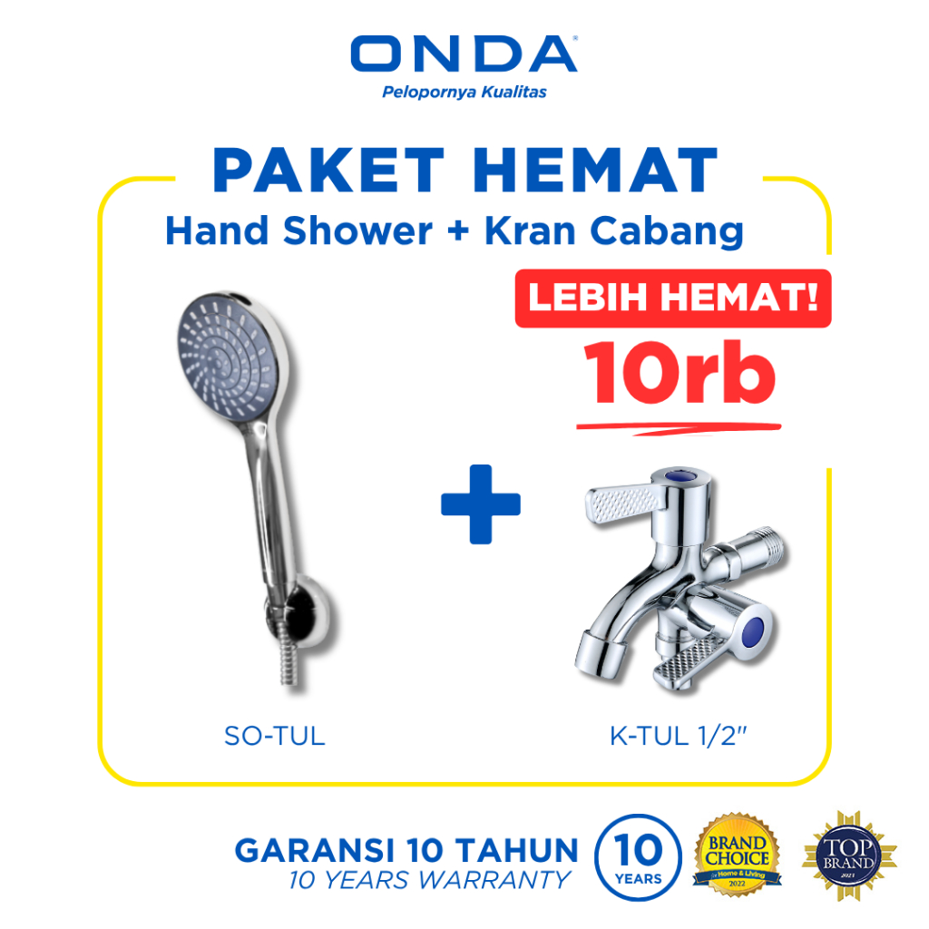 Jual ONDA PAKET HEMAT Hand Shower Set Kamar Mandi SO TUL dan Kran 2 ...