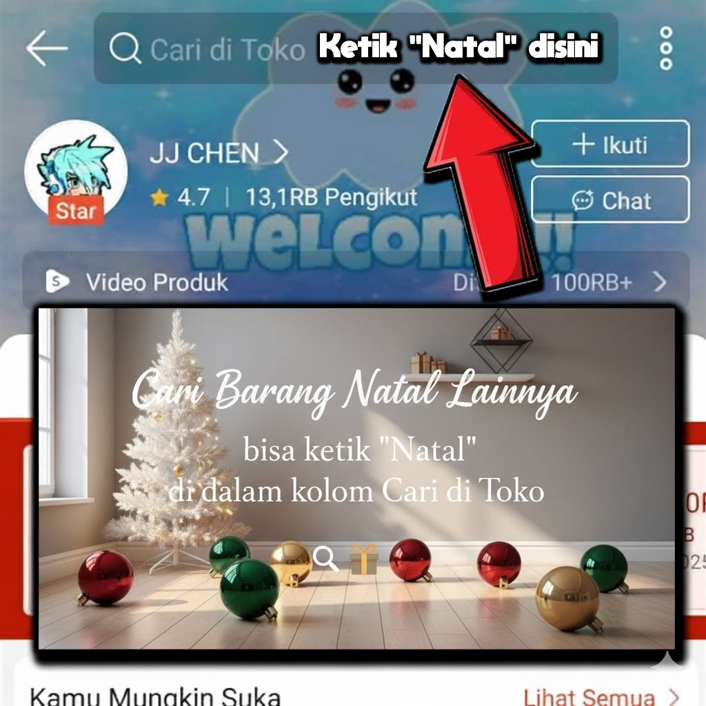 Jual JJ Chen 30cm Pohon Natal Desktop Warna Pink Biru Gold Hijau Merah ...