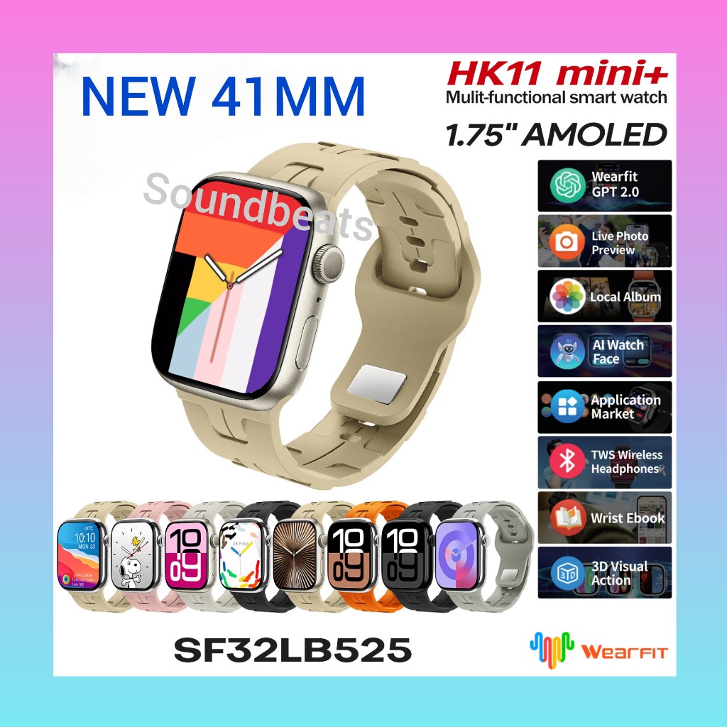 Jual HK11 Mini Plus 41 mm 2026 New Amoled Screen 1.75 Inch 1GB Rom ...