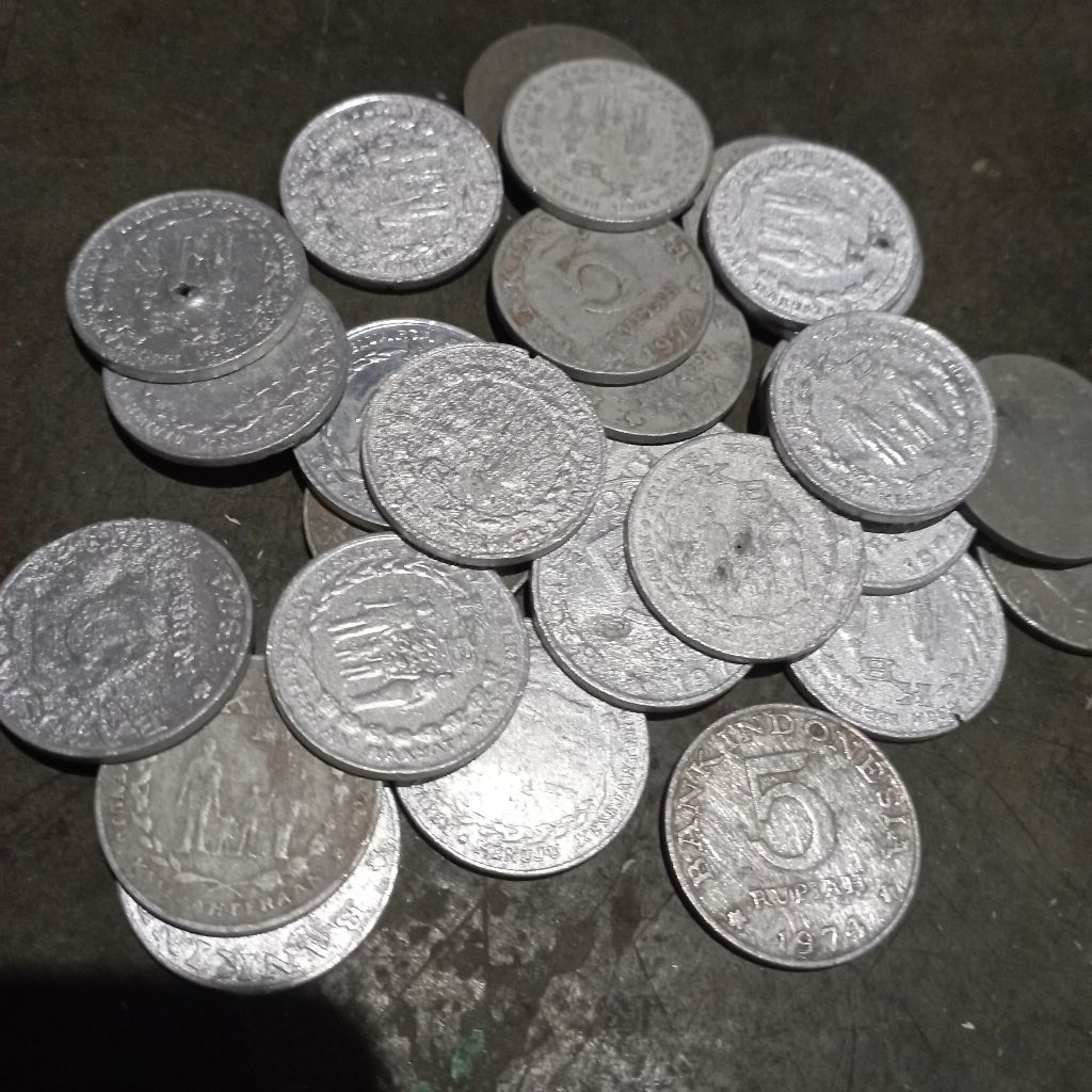 Jual uang koin 5 rupiah KB besar 1974 bekas jelek asli | Shopee Indonesia