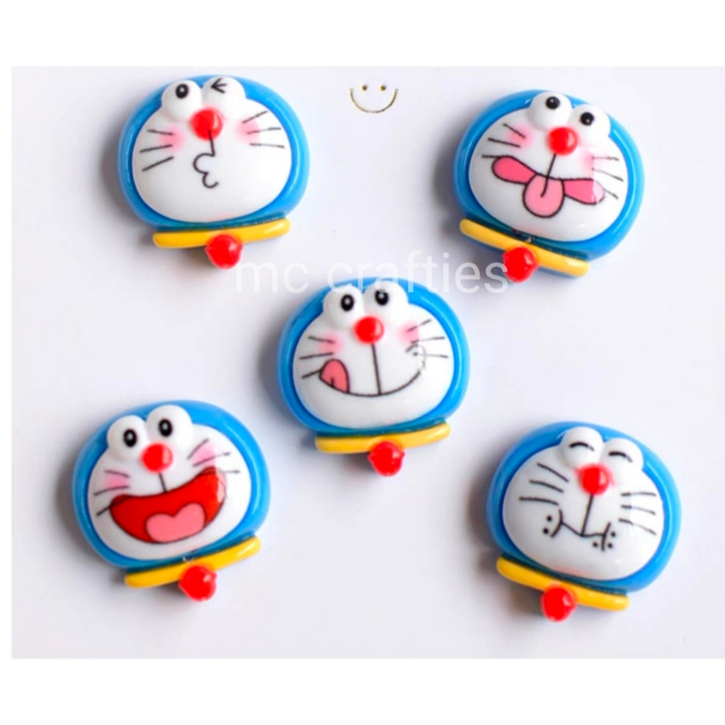 Jual clay resin doraemon head face/muka doraemon lucu/glossy impor ...