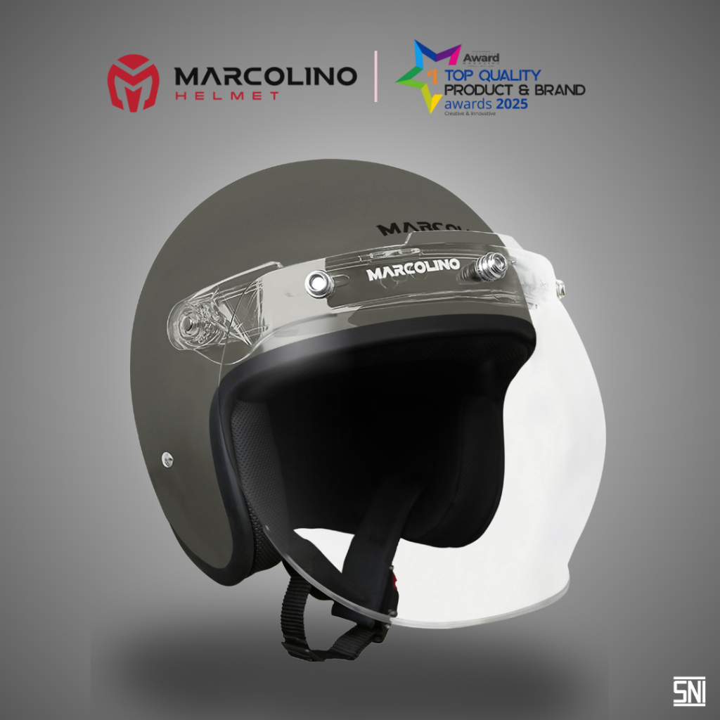 Jual [ Abu Glossy With Visor ] Marcolino Helmet Glossy Edition SNI ...