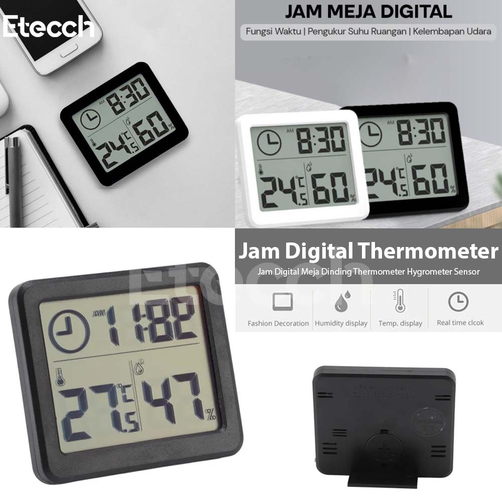 Jual Jam Digital Meja Dinding Thermometer Hygrometer Sensor | Shopee ...