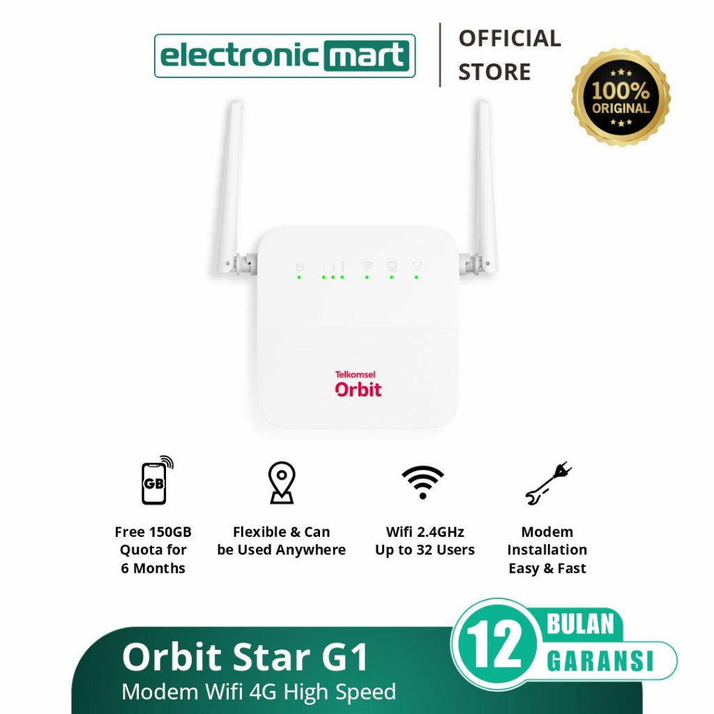 Jual Telkomsel Orbit Star G1 Modem Wifi 4G High Speed Bonus Data ...