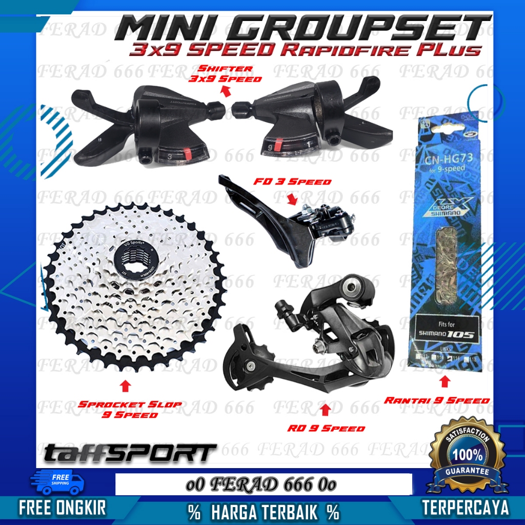 Jual Mini Groupset 3x7/8/9 Speed Rapidfireplus untuk sepeda MTB Touring ...