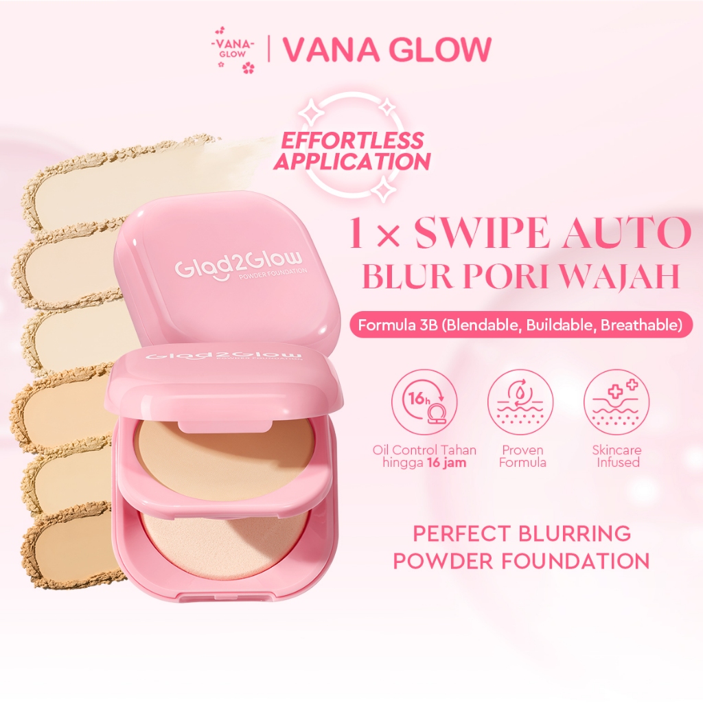 Jual [100% ORI]Glad2Glow Perfect Blurring Powder Foundation Primer Skin ...