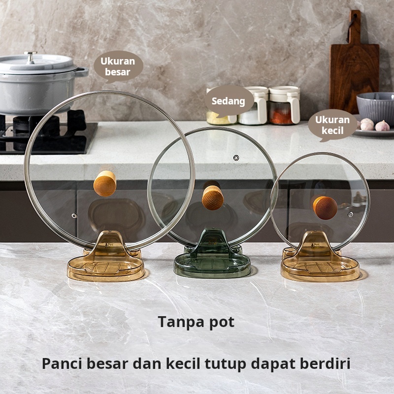 Jual [2/1pcs] Rak tutup panci dapur universal rak penyangga sendok ...