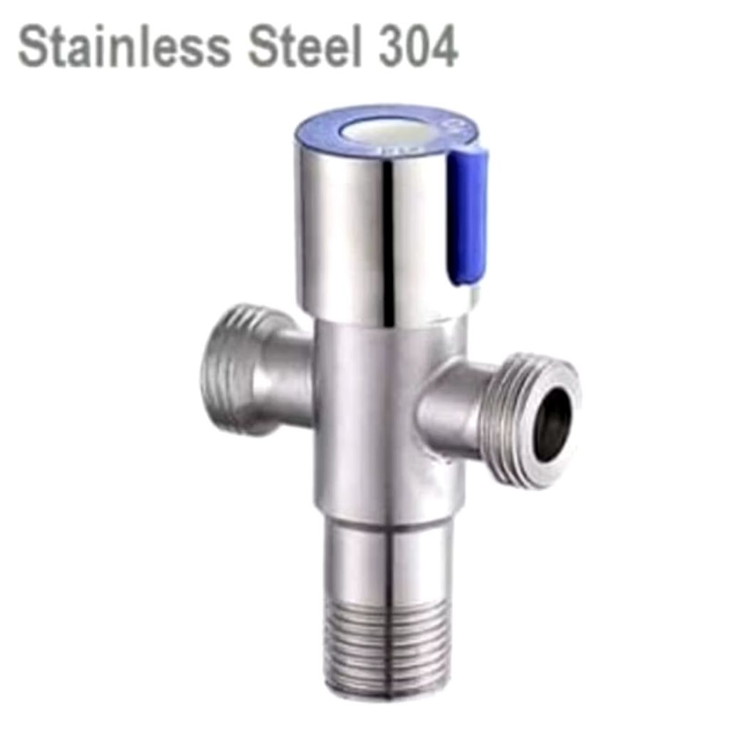 Jual Stop kran double 1/2inch/stop kran cabang 2 stainless steel ...