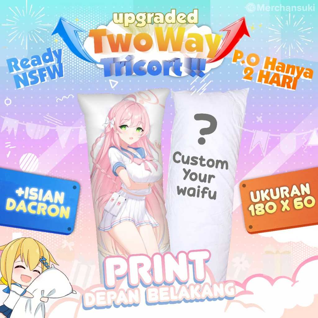 Jual Dakimakura Custom ,bisa request karakter, Variasi Kain + isi 180cm ...