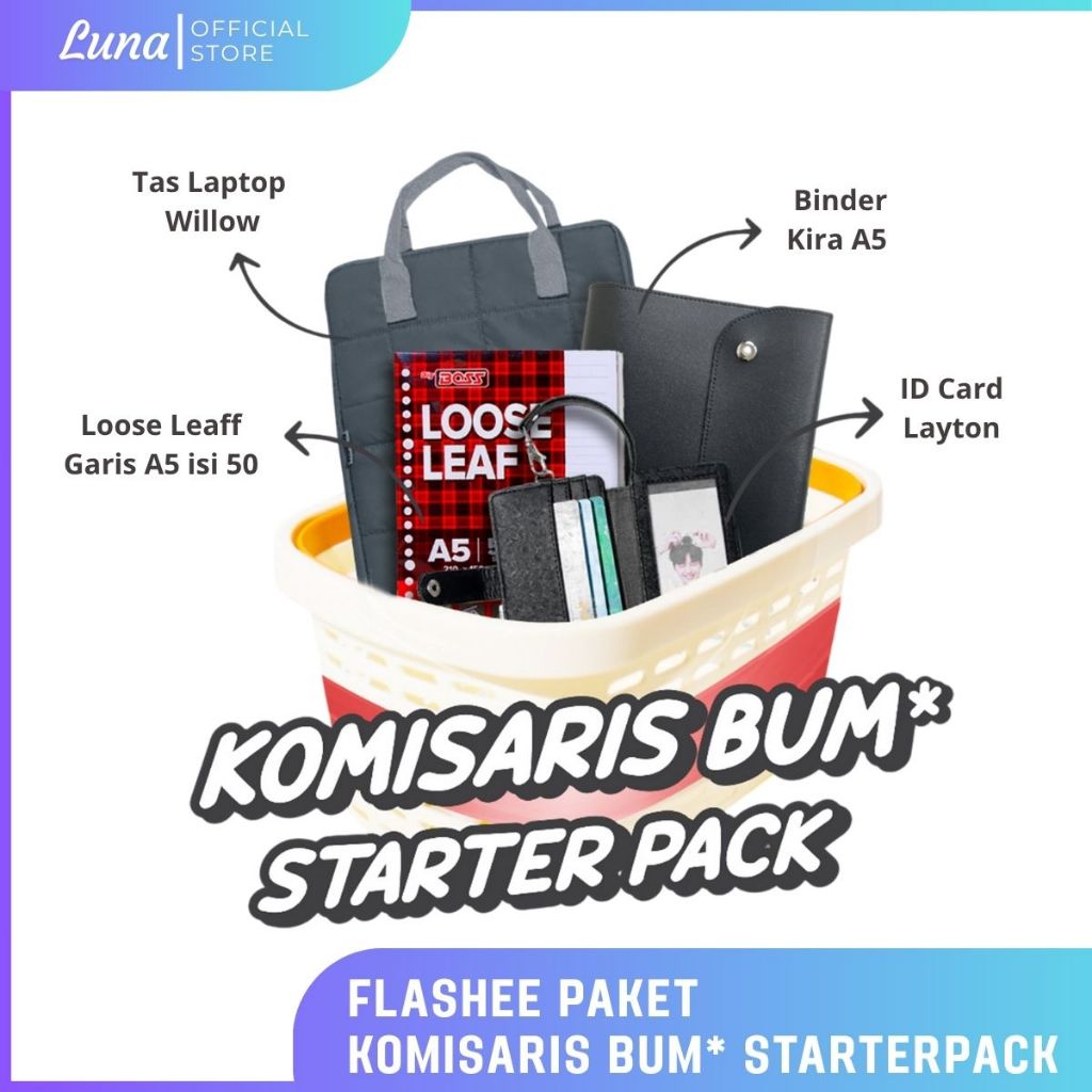 Jual Paket Flashee STARTER PACK BUM* Tas Laptop Willow ID Card Layton ...