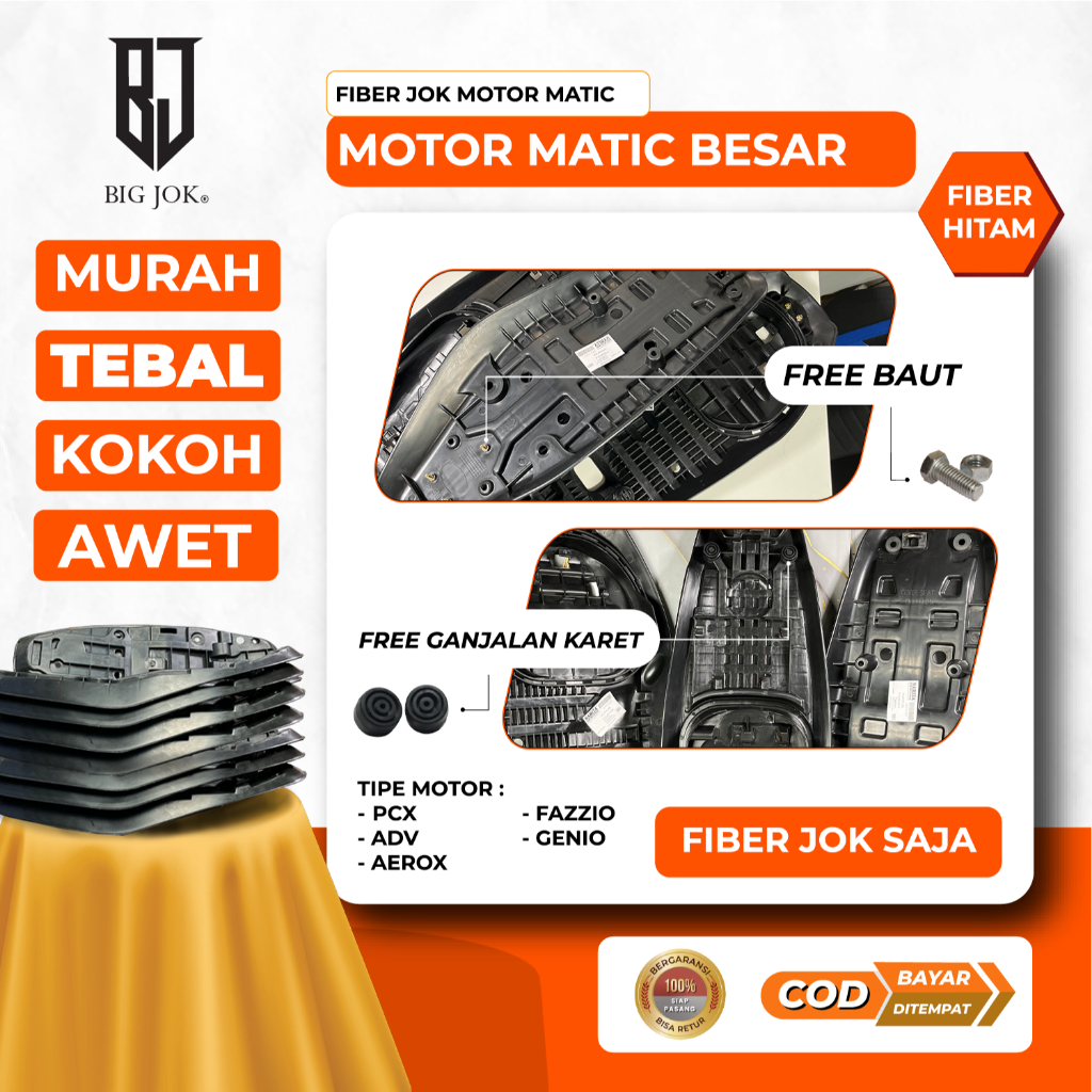 Jual Fiber jok motor PCX / Aerox / ADV 150 / Fazzio I Tulangan jok ...