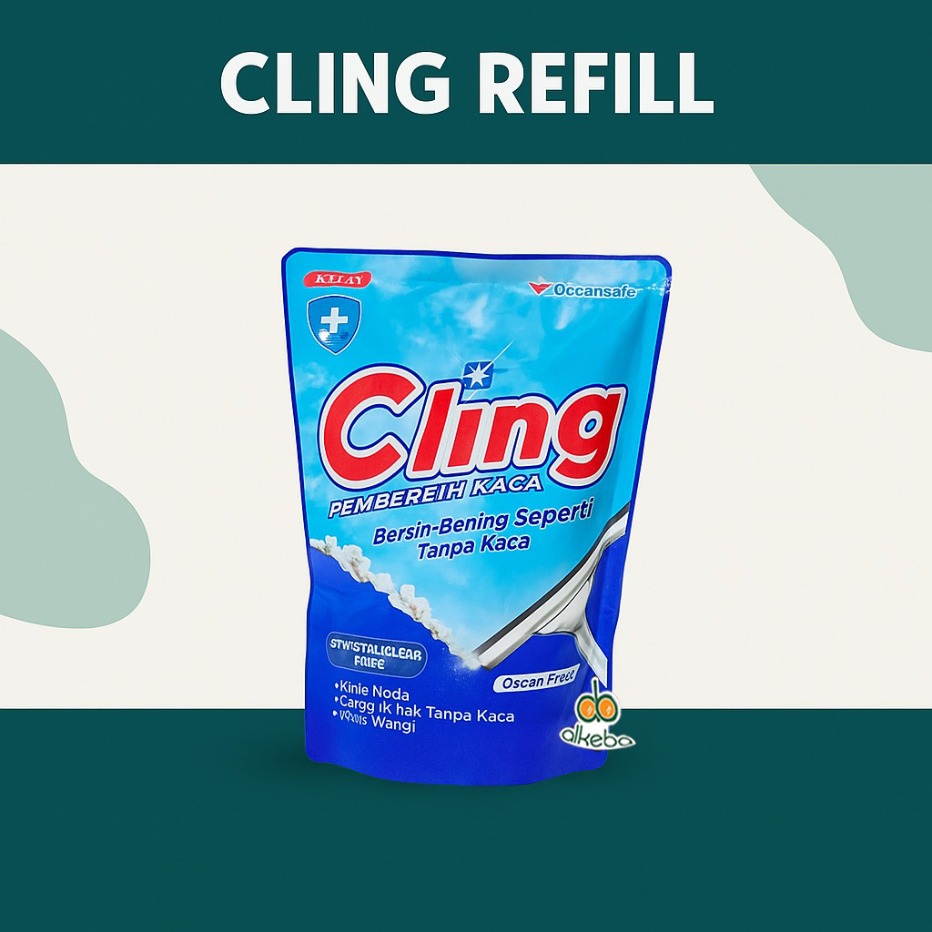 Jual Cling refill 425 ml cairan pembersih kaca pouch glass cleaner isi ...