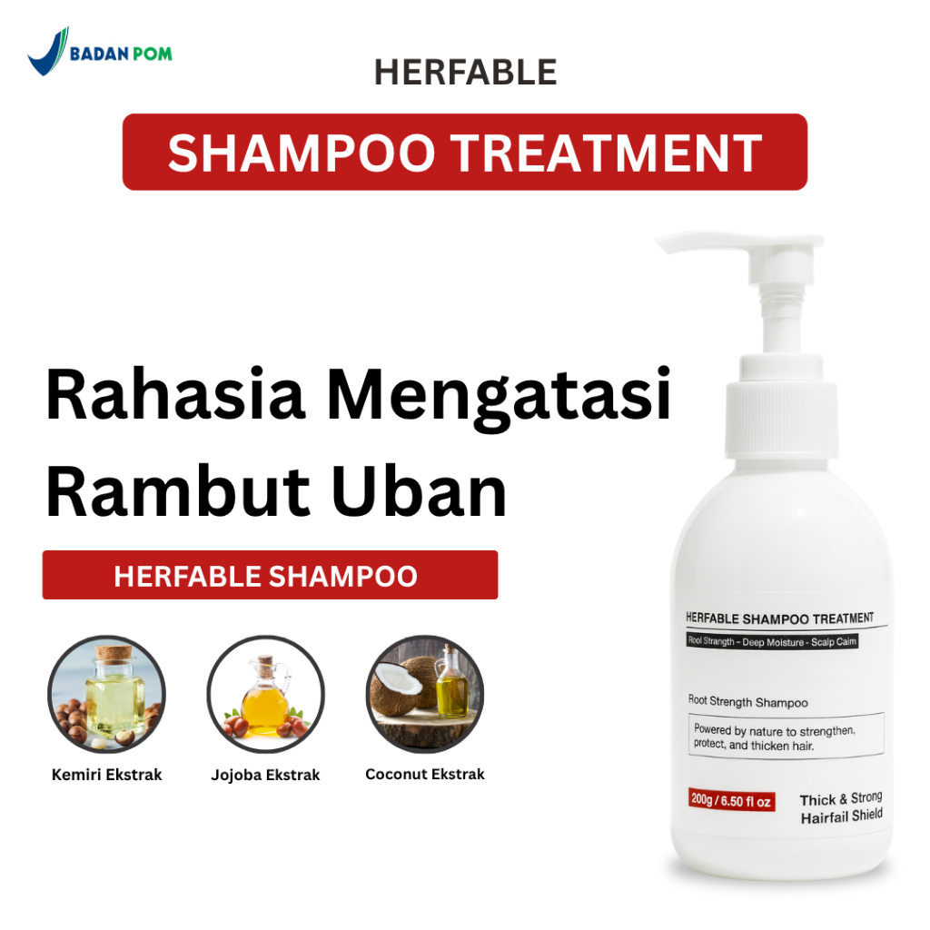 Jual Herfable Shampoo Penghilang Uban Penghitam Rambut Uban Original ...