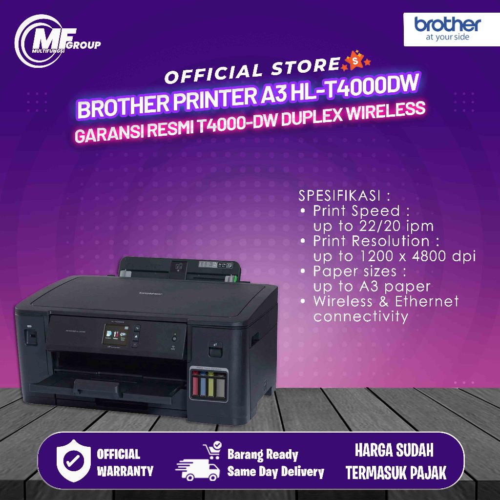 Jual Brother Printer A3 HL-T4000DW Garansi Resmi T4000-DW Duplex ...