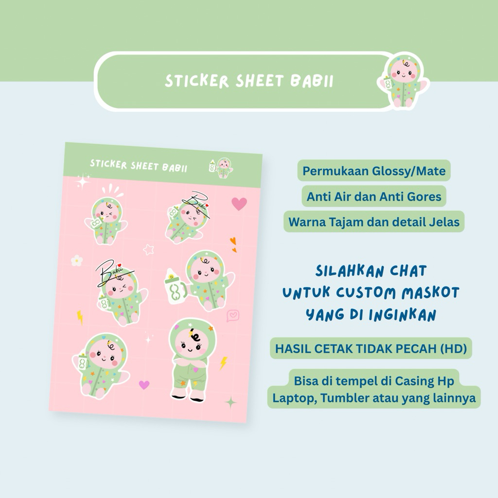 Jual Sticker Sheet Babii - Dekorasi Sticker GMMTV Cute - Sticker ...