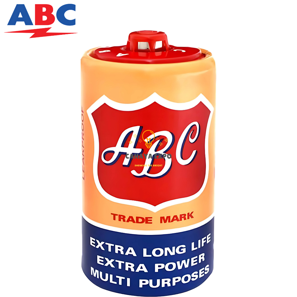 Jual ABC Carbon Zinc Battery Baterai Ukuran D Size R20S 1,5 Volt Kuning ...