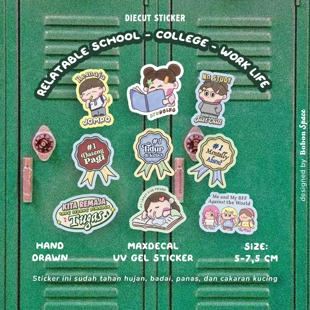 Jual STICKER SATUAN - RELATABLE SCHOOL WORK LIFE | WATERPROOF VYNIL ...
