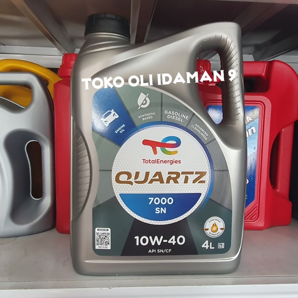 Jual OLI TOTAL QUARTZ 7000 10W40 API SN/CF KEMASAN 4 LITER | Shopee ...