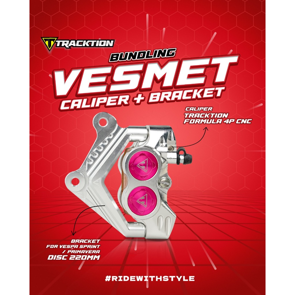 Jual PAKET BUNDLING BRACKET + CALIPER VESMET/ VESPA MATIC DISC 220 MM ...