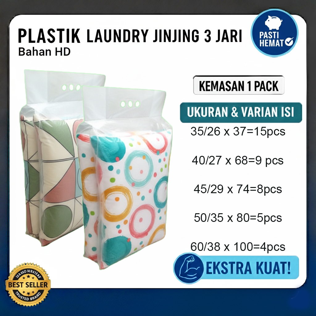 Jual Plastik HD Laundry Jinjing 3 Jari | Kantong Laundry Pakaian ...