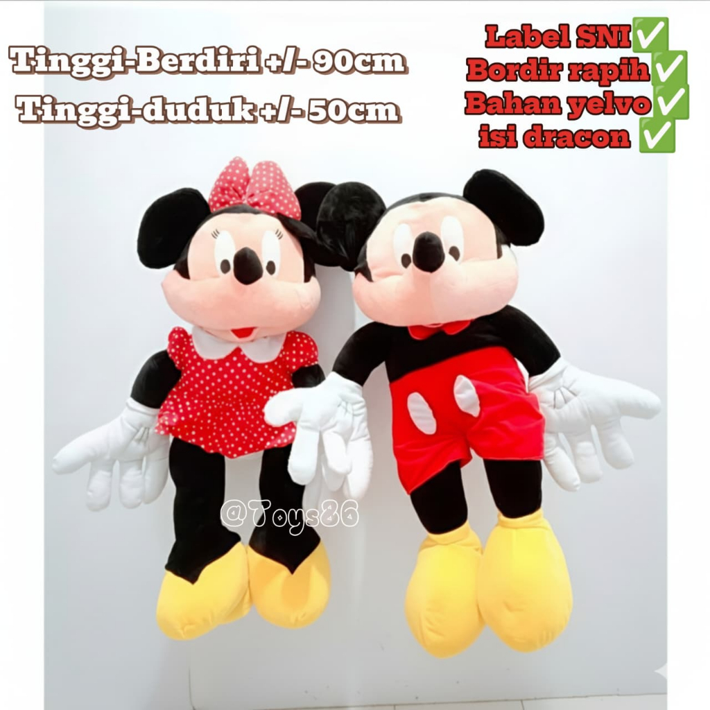 Jual Boneka Mickey Mouse & Minnie Mouse Jumbo | Shopee Indonesia