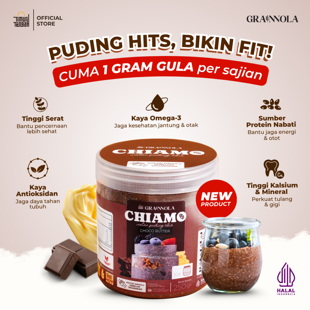 Jual Timur Tengah Chiamo Chia Pudding Instant Choco Butter 250 gr ...