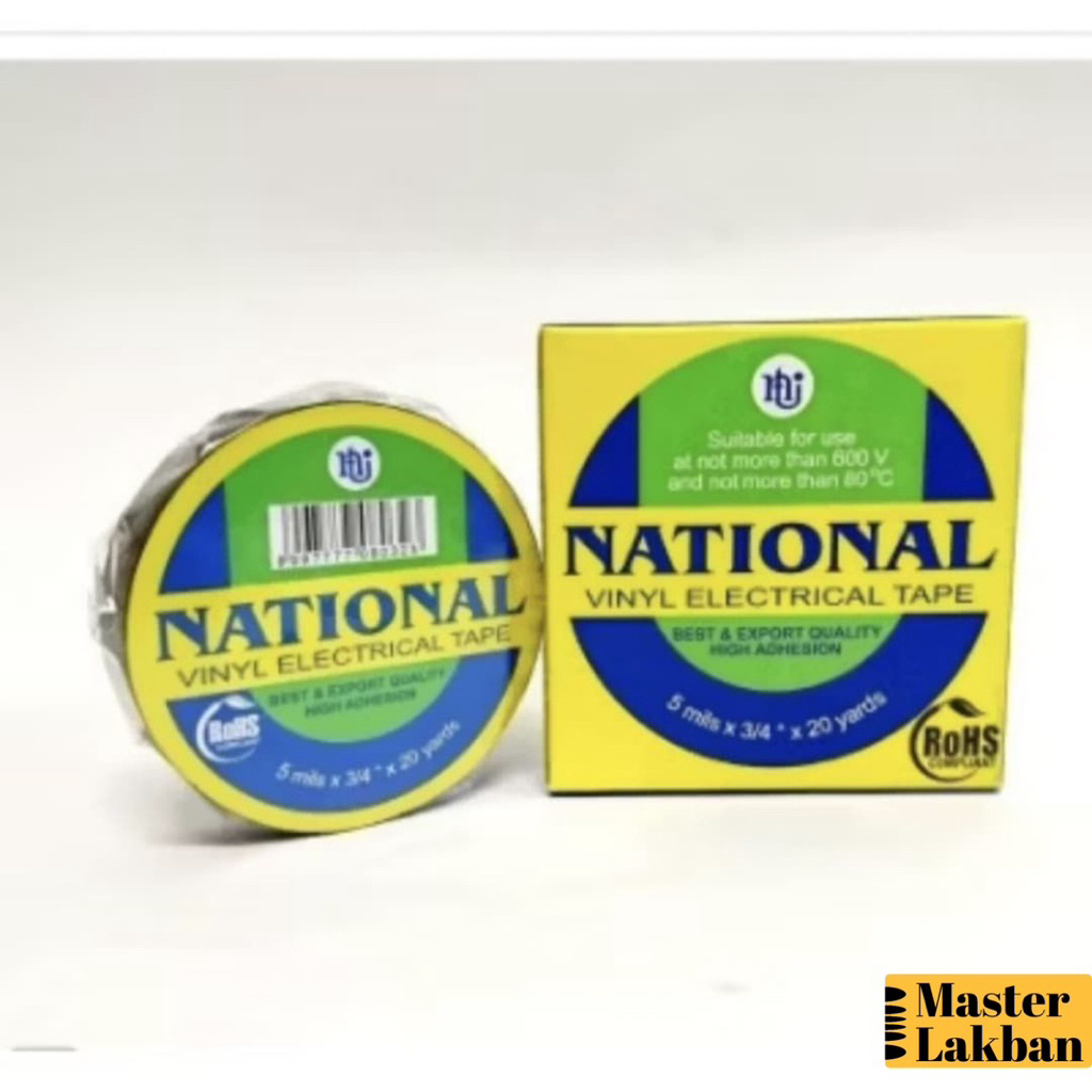 Jual NATIONAL ISOLASI LISTRIK PVC HITAM ELECTRICAL TAPE 3/4" × 20 yard ...