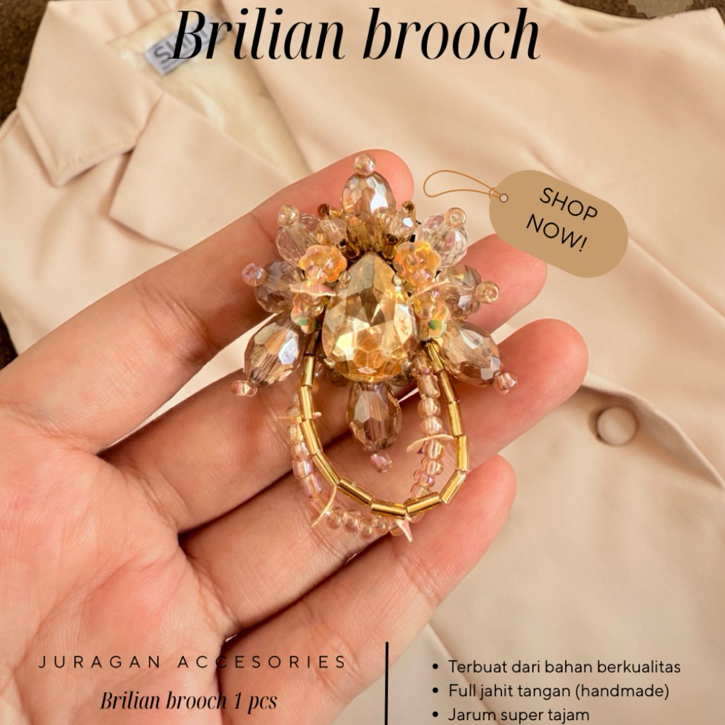 Jual bros dada 1 pcs brilian statement brooch handmade bros kerah bros ...