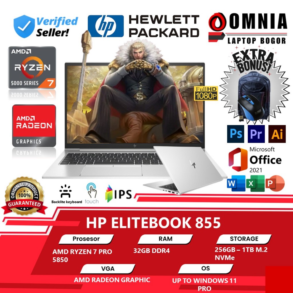Jual Laptop Hp Elitebook 855 G8 Amd Ryzen 7 Pro 5850u Ram 32GB 1TB SSD ...